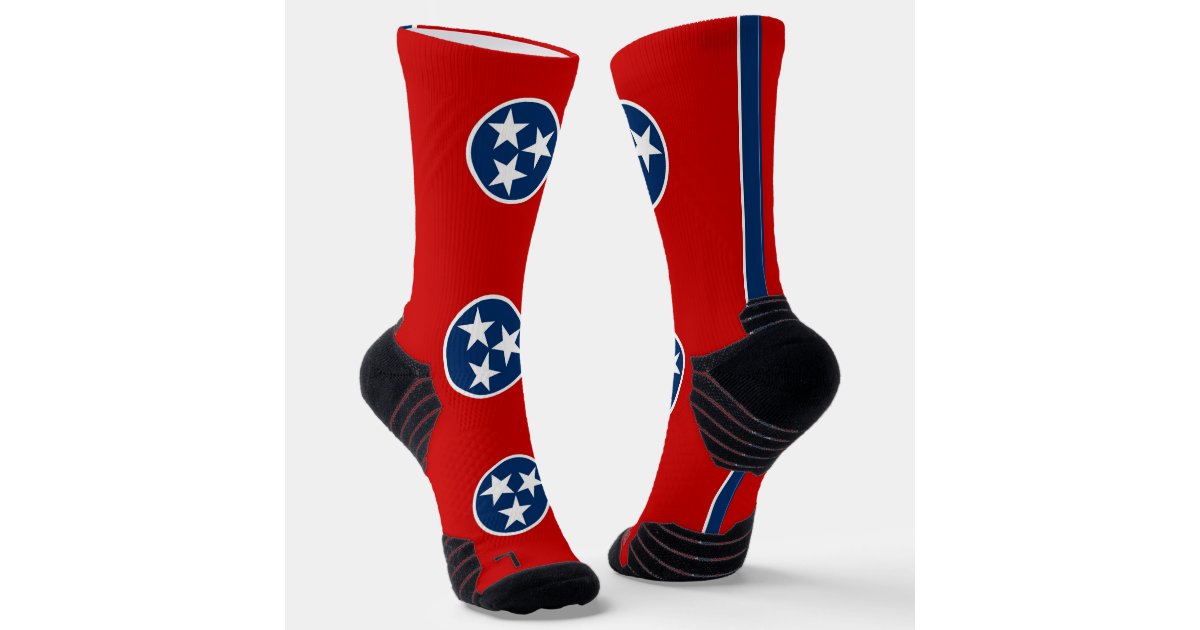 Athletic Crew Sock with flag of Tennessee | Zazzle