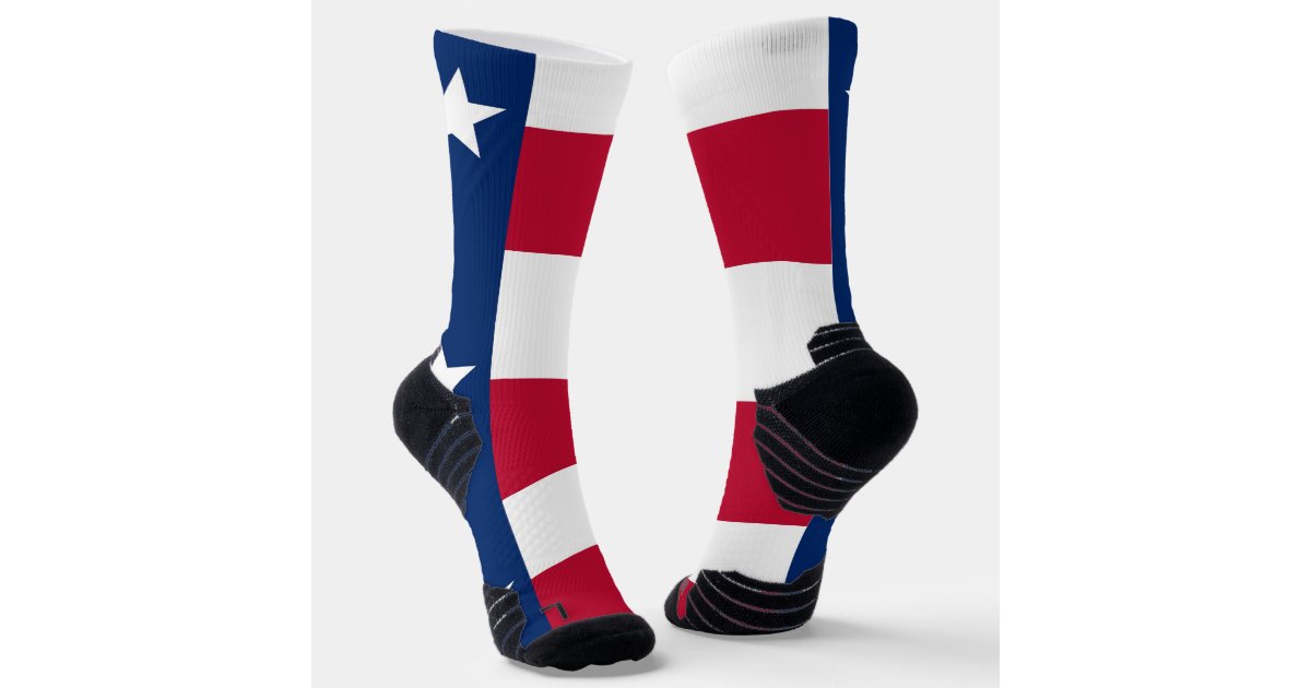 Athletic Crew Sock with flag of Texas, U.S.A. | Zazzle