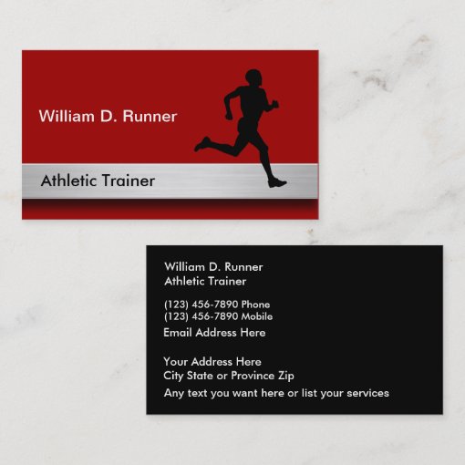 Athletic Trainer Professional Business Cards | Zazzle