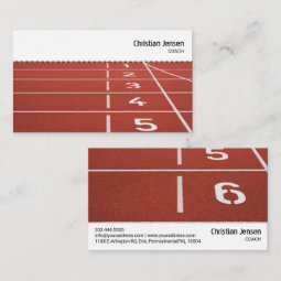 Athletics Coach Trainer Sport Exercises Run Track Business Card | Zazzle