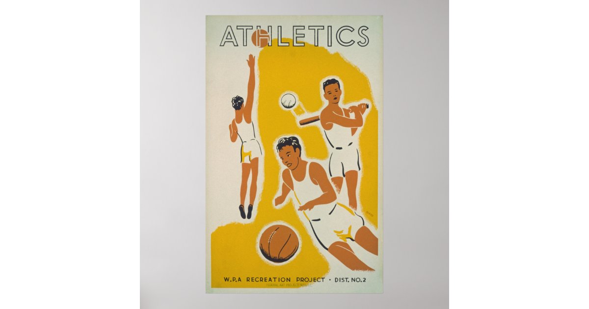 Athletics Recreation Vintage Poster | Zazzle