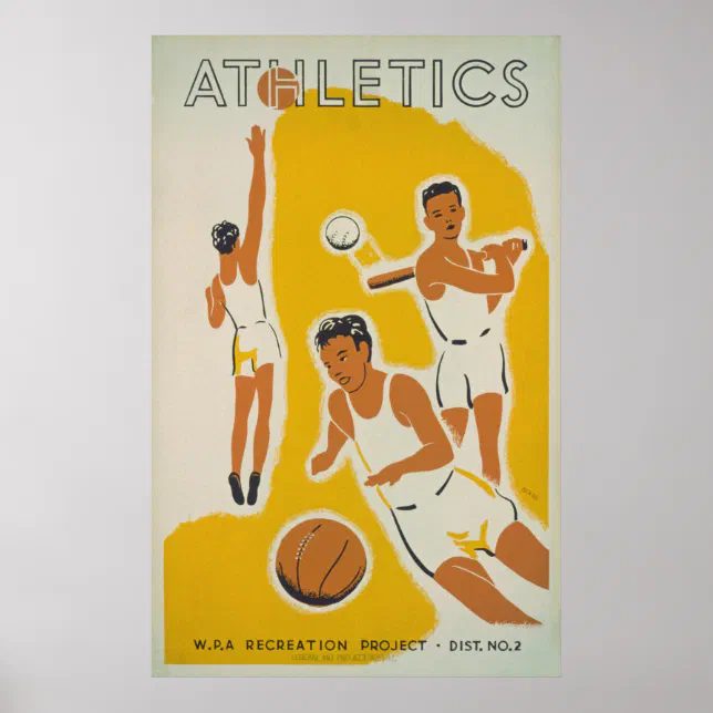 Athletics Recreation Vintage Poster | Zazzle