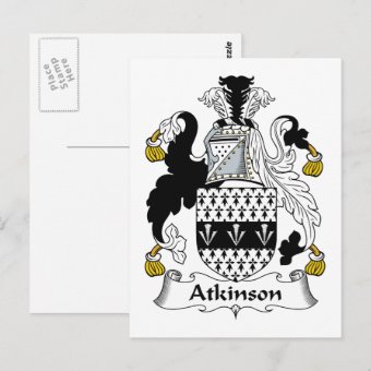Atkinson Family Crest Postcard | Zazzle