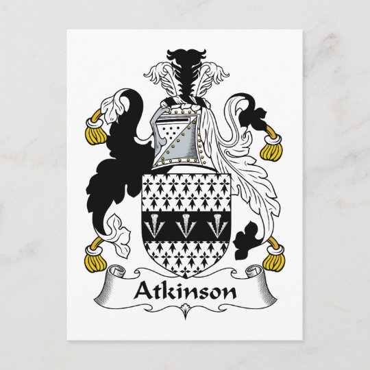 Atkinson Family Crest Postcard | Zazzle.com