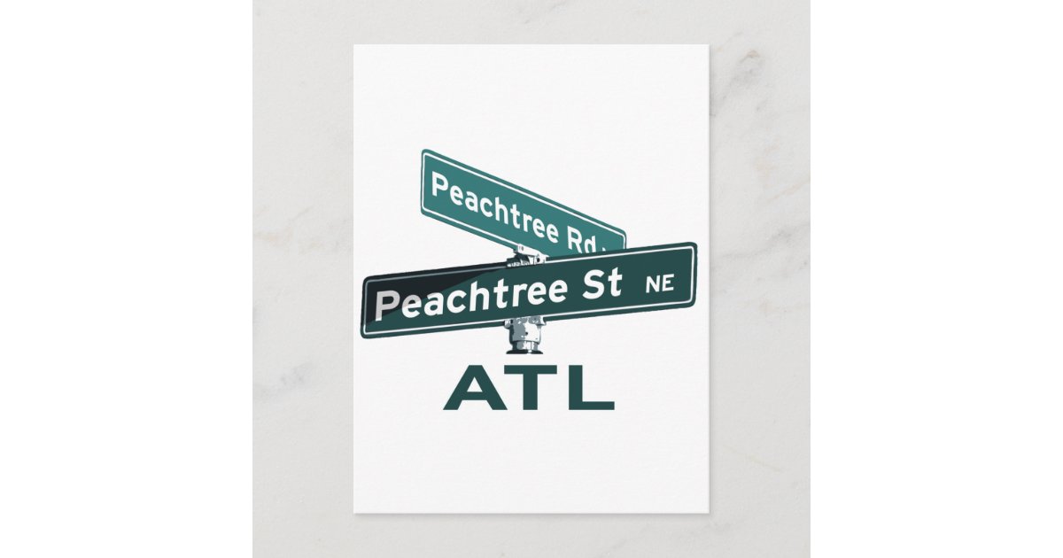 ATL Peachtree Signs Postcard | Zazzle