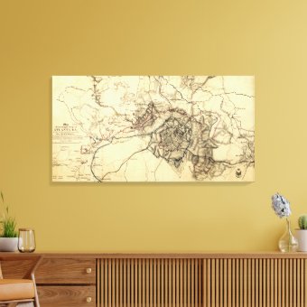 Atlanta Campaign - Civil War Panoramic Map Canvas Print | Zazzle
