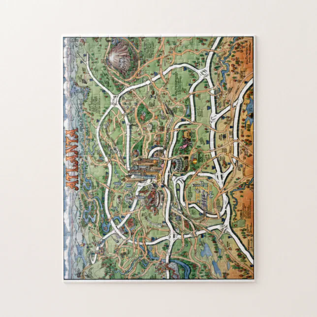 Atlanta Cartoon Map Puzzle | Zazzle