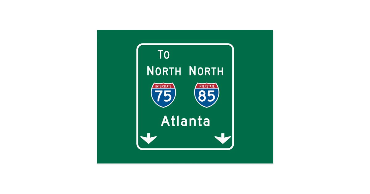 Atlanta, GA Road Sign Postcard | Zazzle.com