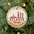 Atlanta Georgia City Skyline Emblem Ceramic Ornament | Zazzle