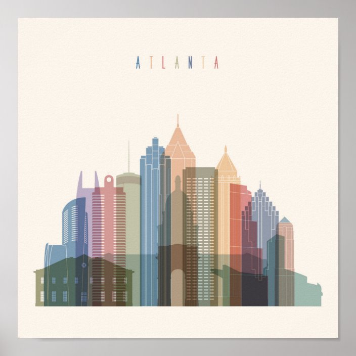Atlanta, Georgia | City Skyline Poster | Zazzle.com