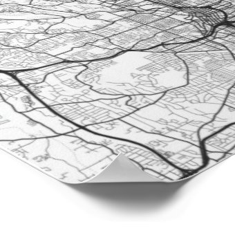 Atlanta Georgia City Skyline With Map Poster | Zazzle