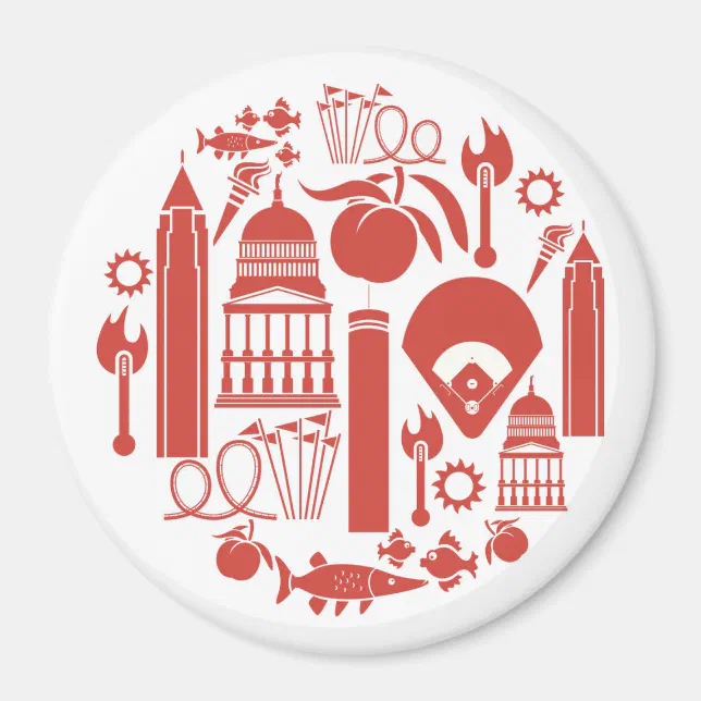 Atlanta Georgia Icons Magnet | Zazzle