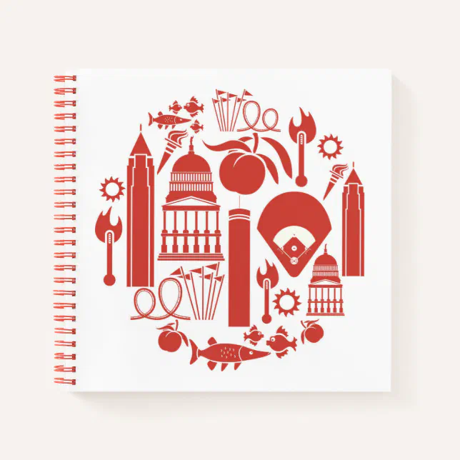 Atlanta Georgia Icons Notebook | Zazzle