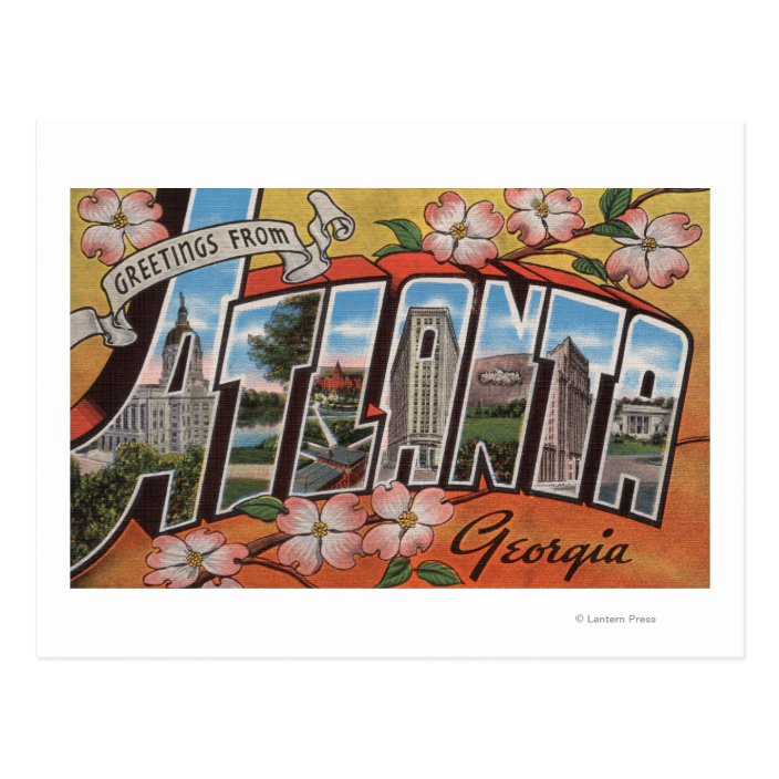 Atlanta, Georgia - Large Letter Scenes 2 Postcard | Zazzle.com