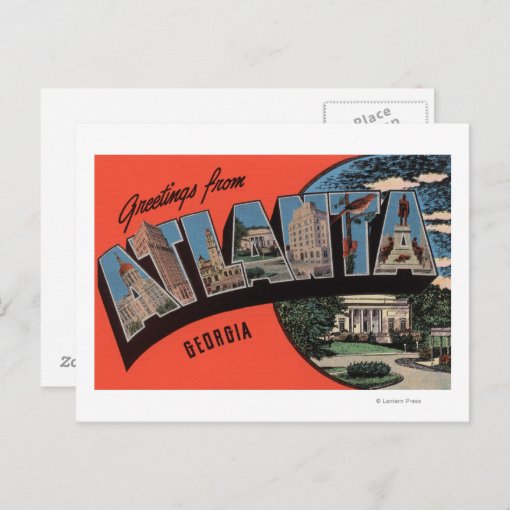 Atlanta, Georgia - Large Letter Scenes Postcard | Zazzle