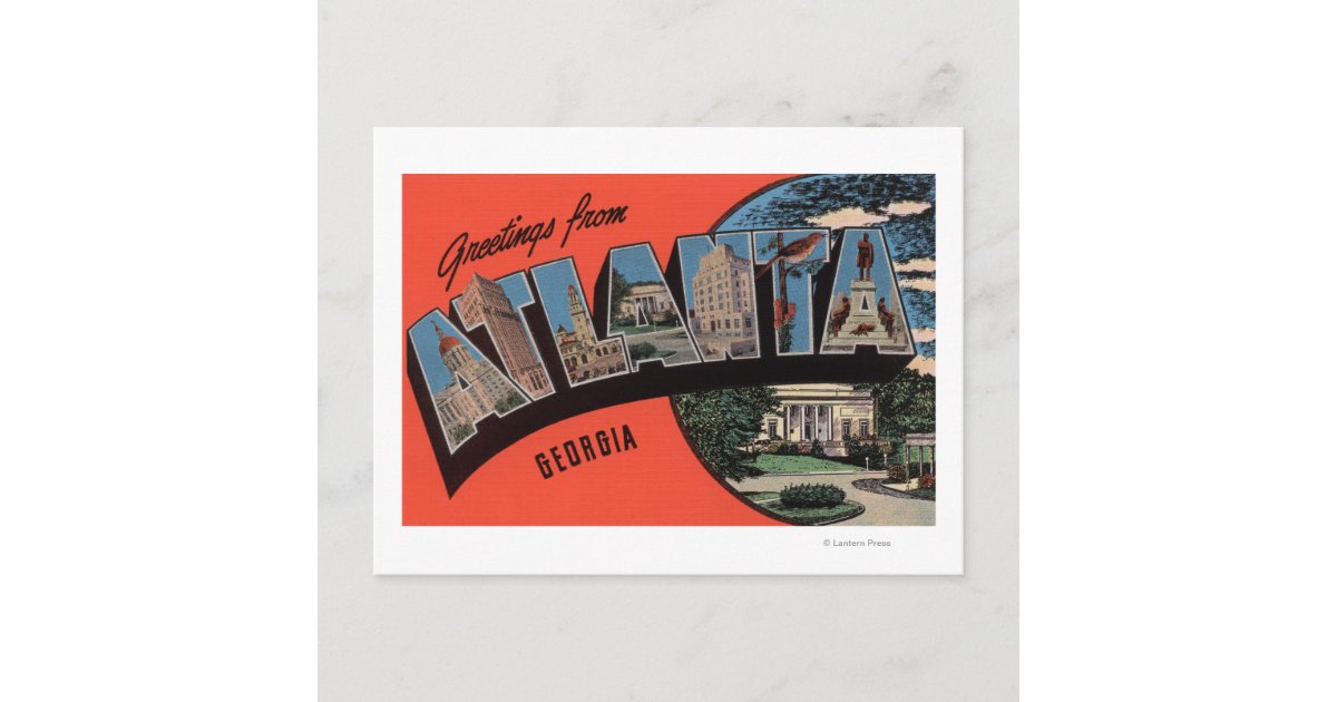 Atlanta, Georgia - Large Letter Scenes Postcard | Zazzle