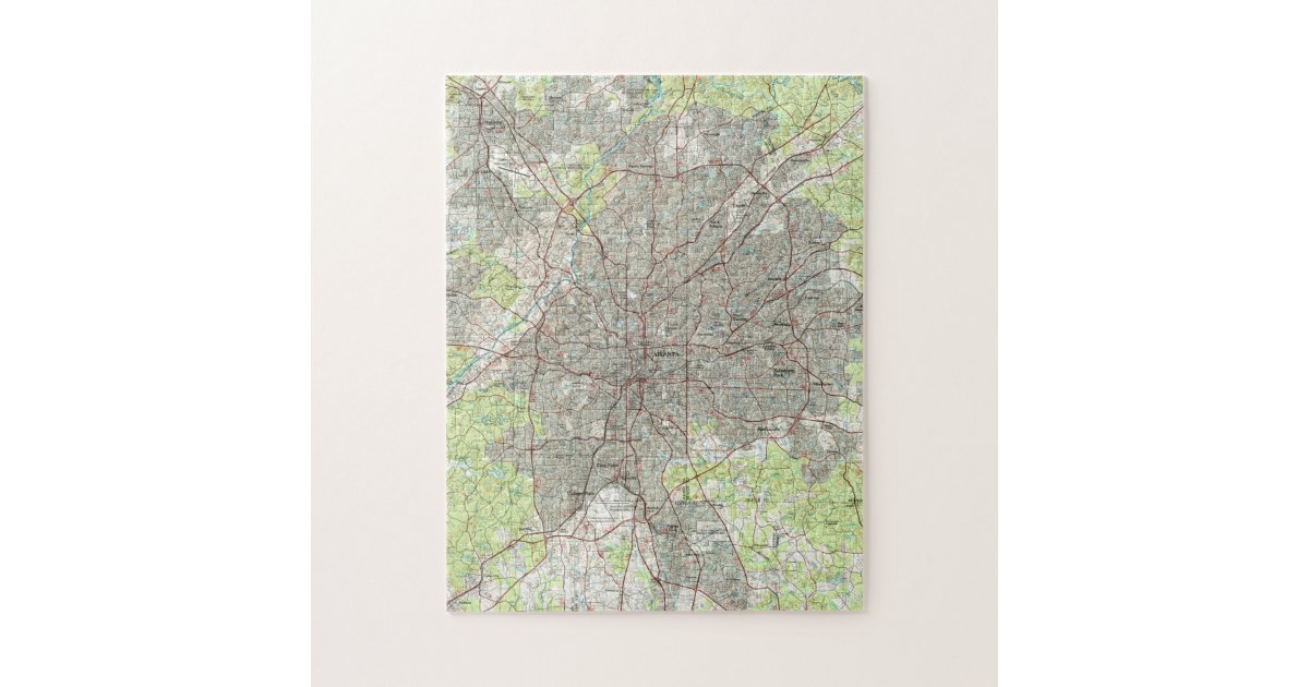 Atlanta Georgia Map (1981) Jigsaw Puzzle | Zazzle