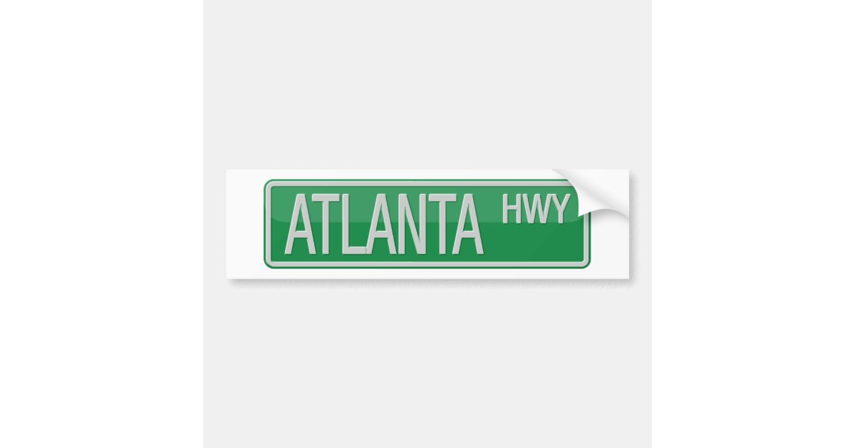 Atlanta Highway road sign Bumper Sticker | Zazzle
