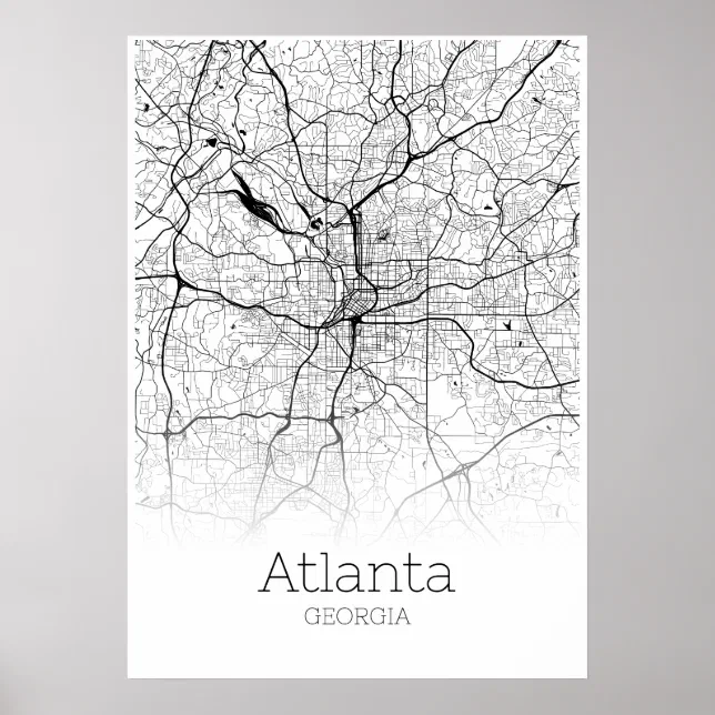Atlanta Map - Georgia - City Map Poster | Zazzle