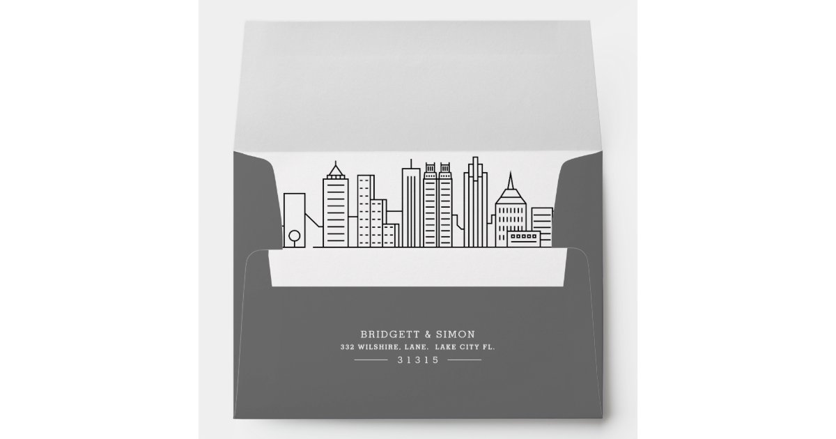 Atlanta Modern Deco | Skyline Reveal Envelope | Zazzle