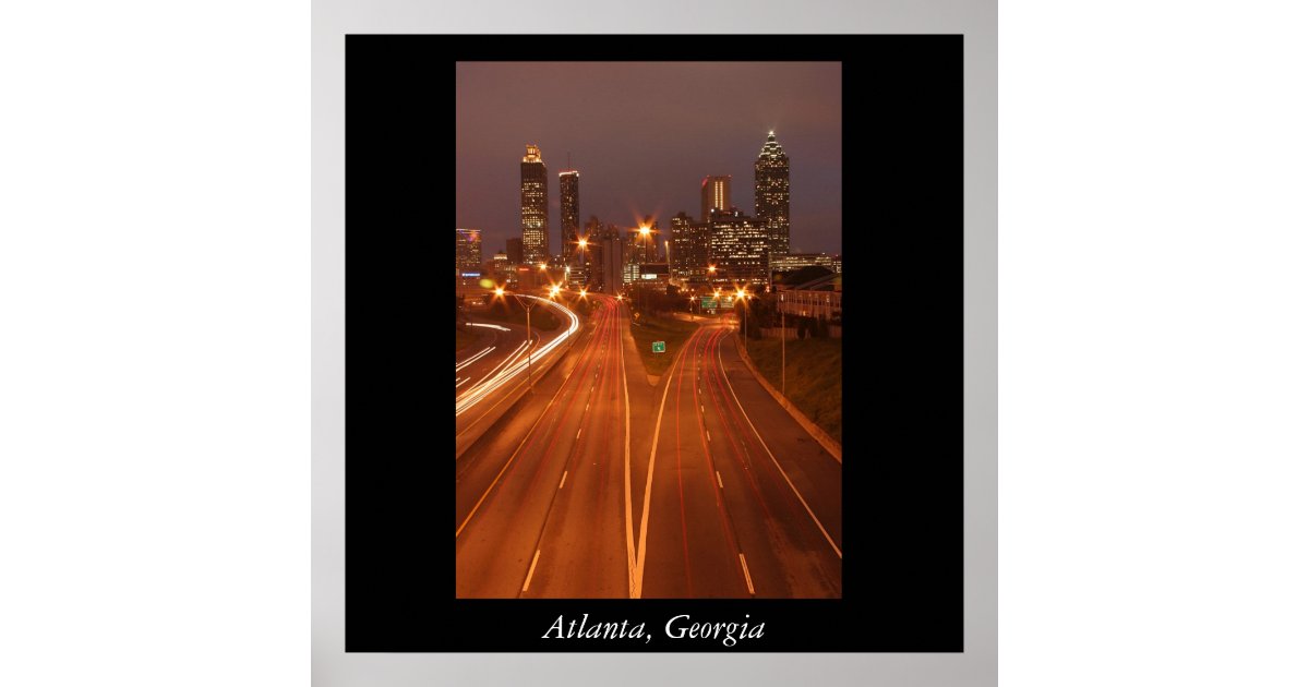 Atlanta Skyline, Atlanta, Georgia Poster | Zazzle