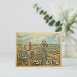 Atlanta Skyline Postcard Atlanta Vintage Travel | Zazzle