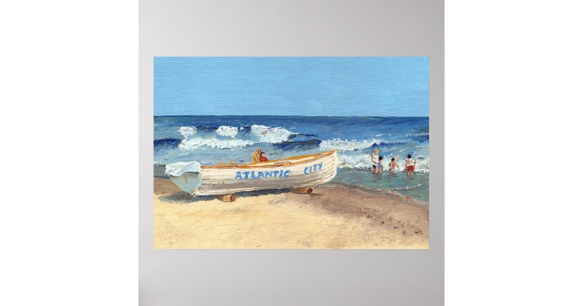 Atlantic City Beach Painting Poster | Zazzle
