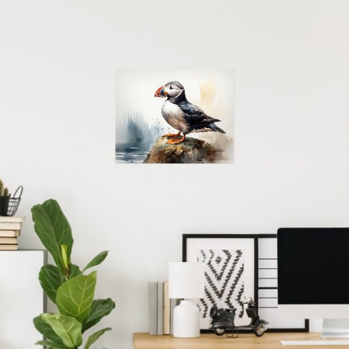 Atlantic Puffin Bird Art Print Poster | Zazzle