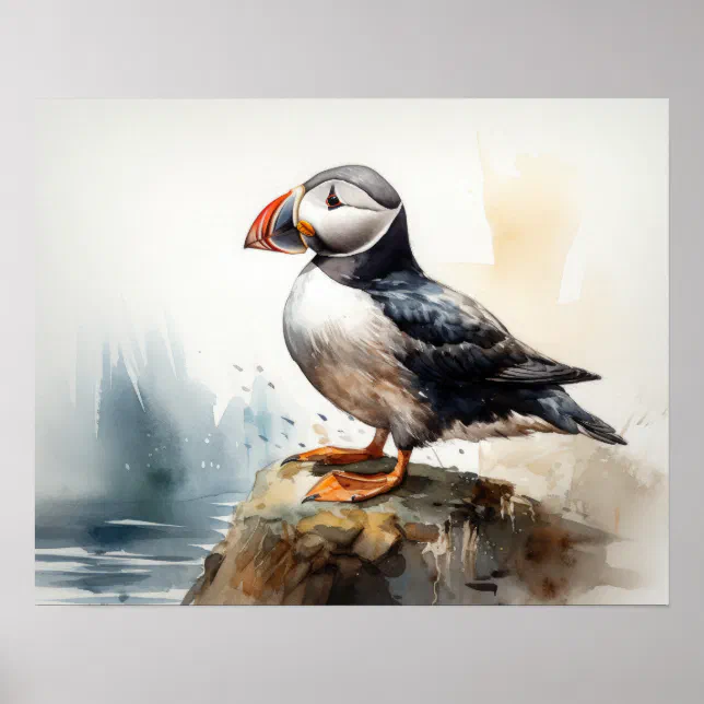 Atlantic Puffin Bird Art Print Poster | Zazzle