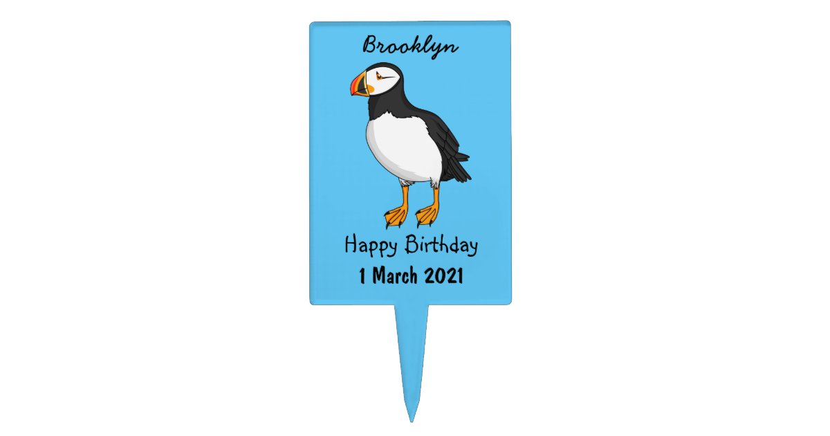 Atlantic puffin illustration cake topper | Zazzle