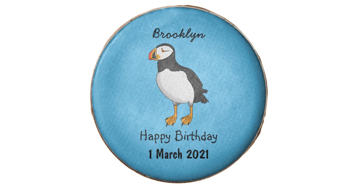 Atlantic puffin illustration chocolate covered oreo | Zazzle