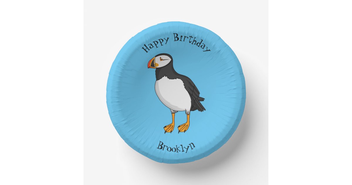 Atlantic puffin illustration paper bowls | Zazzle