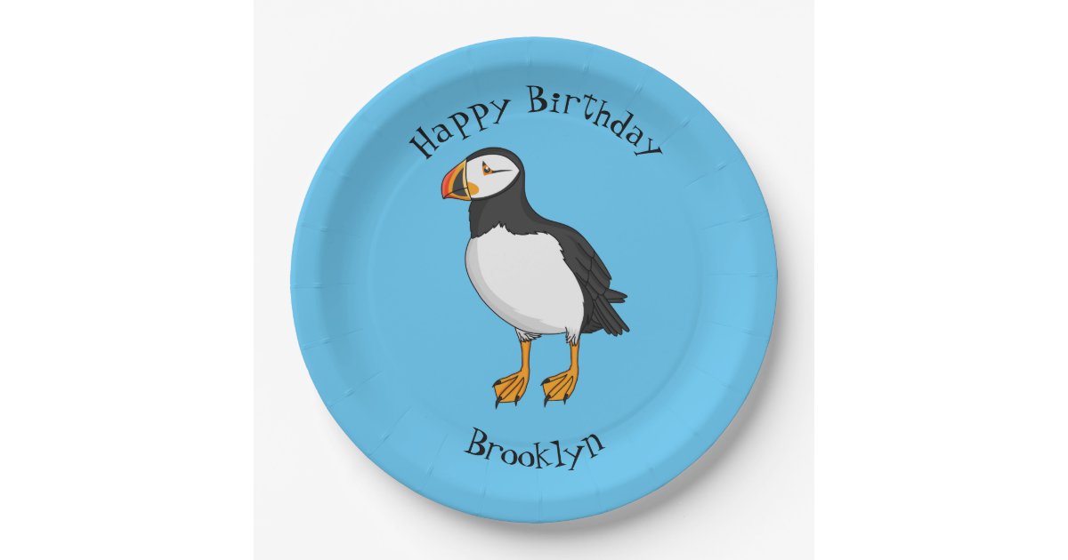 Atlantic puffin illustration paper plates | Zazzle