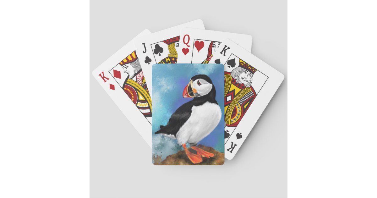 Atlantic Puffin Poker Playing Cards | Zazzle