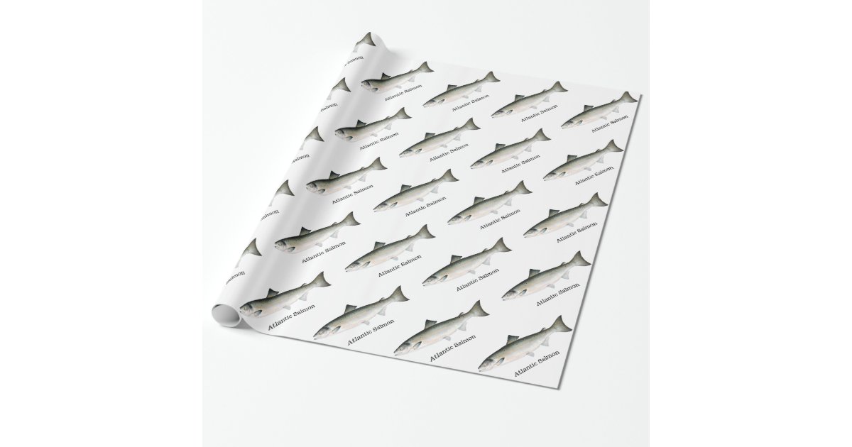 Atlantic Salmon Fishes Pattern Wrapping Paper | Zazzle