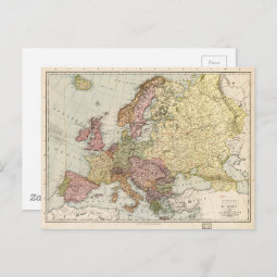 Atlas Map of Europe (1912) Postcard | Zazzle