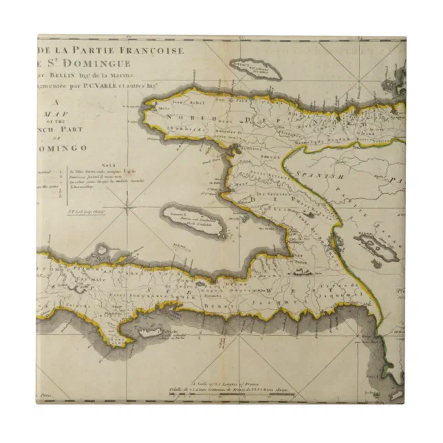 Atlas Map of Haiti Tile | Zazzle