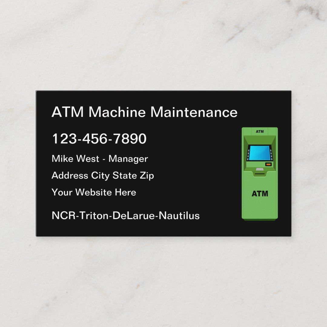 ATM Machine Repair Services Business Card | Zazzle