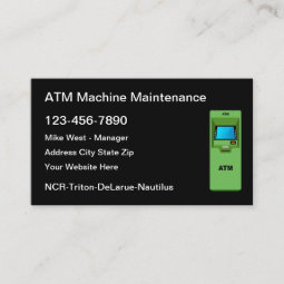 ATM Machine Repair Services Business Card | Zazzle