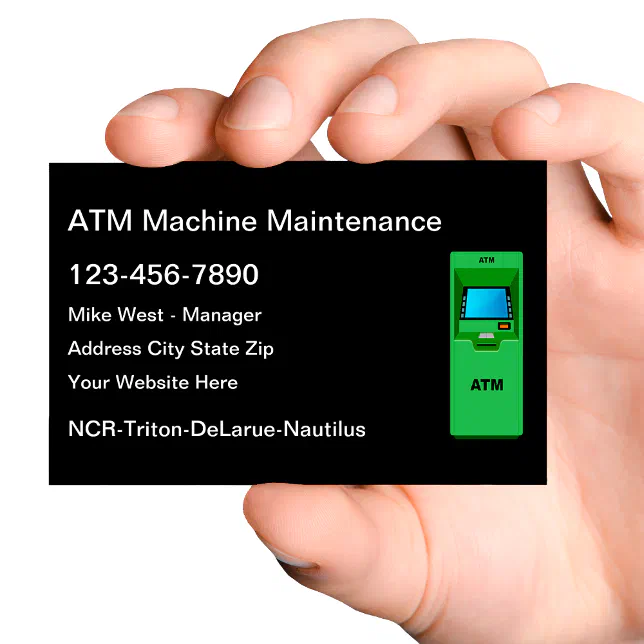 ATM Machine Repair Services Business Card | Zazzle