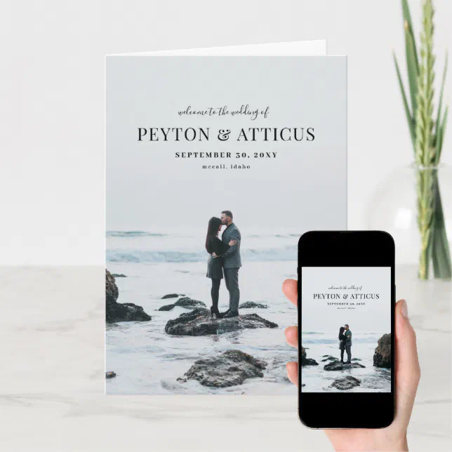 Atmosphere Folded Card Wedding Program | Zazzle