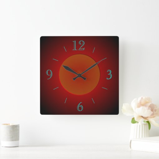 Atmospheric Red/Orange with Glow > Wall Clock | Zazzle