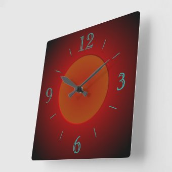 Atmospheric Red/Orange with Glow > Wall Clock | Zazzle