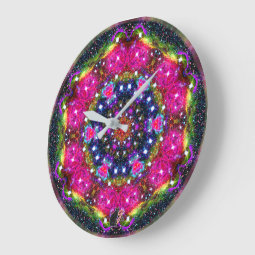 Atmospheric Stellar Kaleid Large Clock | Zazzle