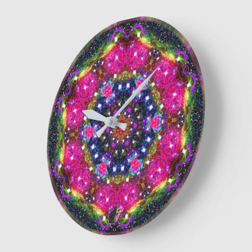 Atmospheric Stellar Kaleid Large Clock | Zazzle