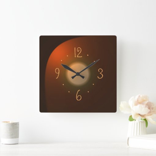 Atmospheric Tan with Gold Numerals> Plain Clocks | Zazzle