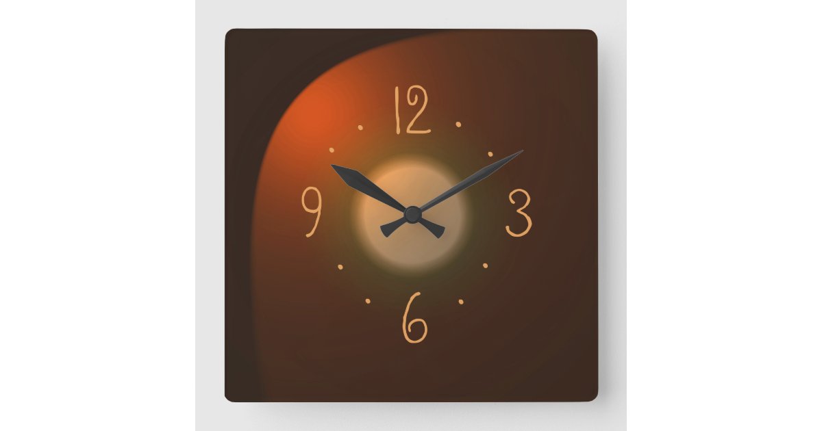 Atmospheric Tan with Gold Numerals> Plain Clocks | Zazzle