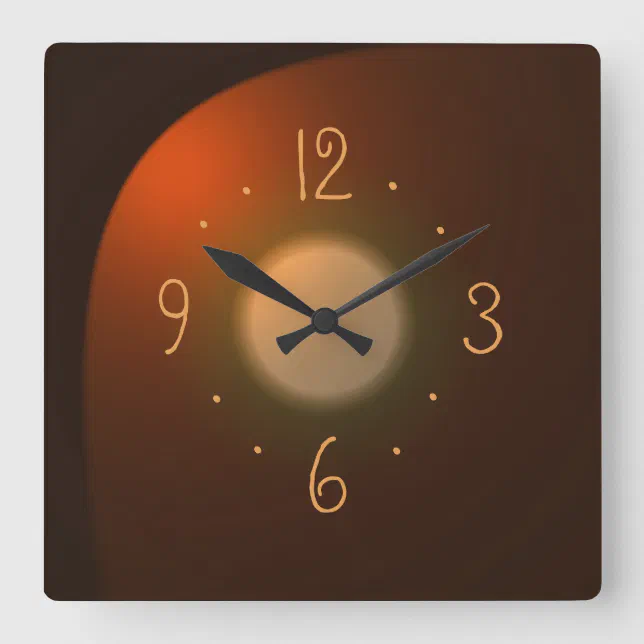 Atmospheric Tan with Gold Numerals> Plain Clocks | Zazzle