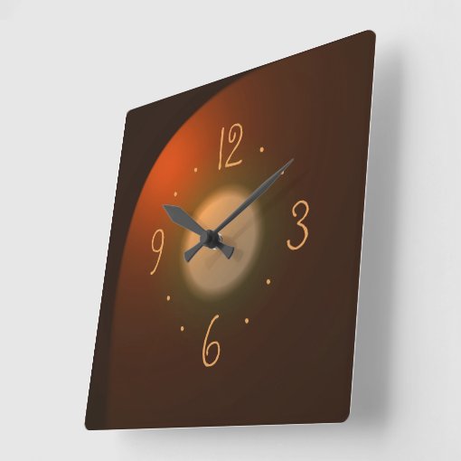 Atmospheric Tan with Gold Numerals> Plain Clocks | Zazzle