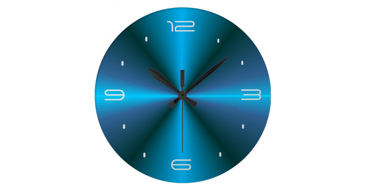Atmospheric with Blue Glow > Design Wall Clock | Zazzle.com
